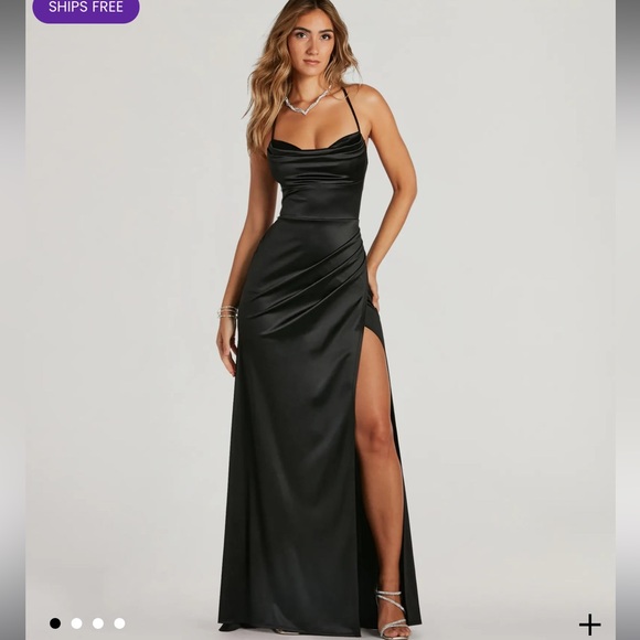 Windsor Dresses Windsor Melinda Satin Laceup Formal Dress Poshmark